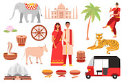 India, indian culture symbols | Graphic Objects ~ Creative Market