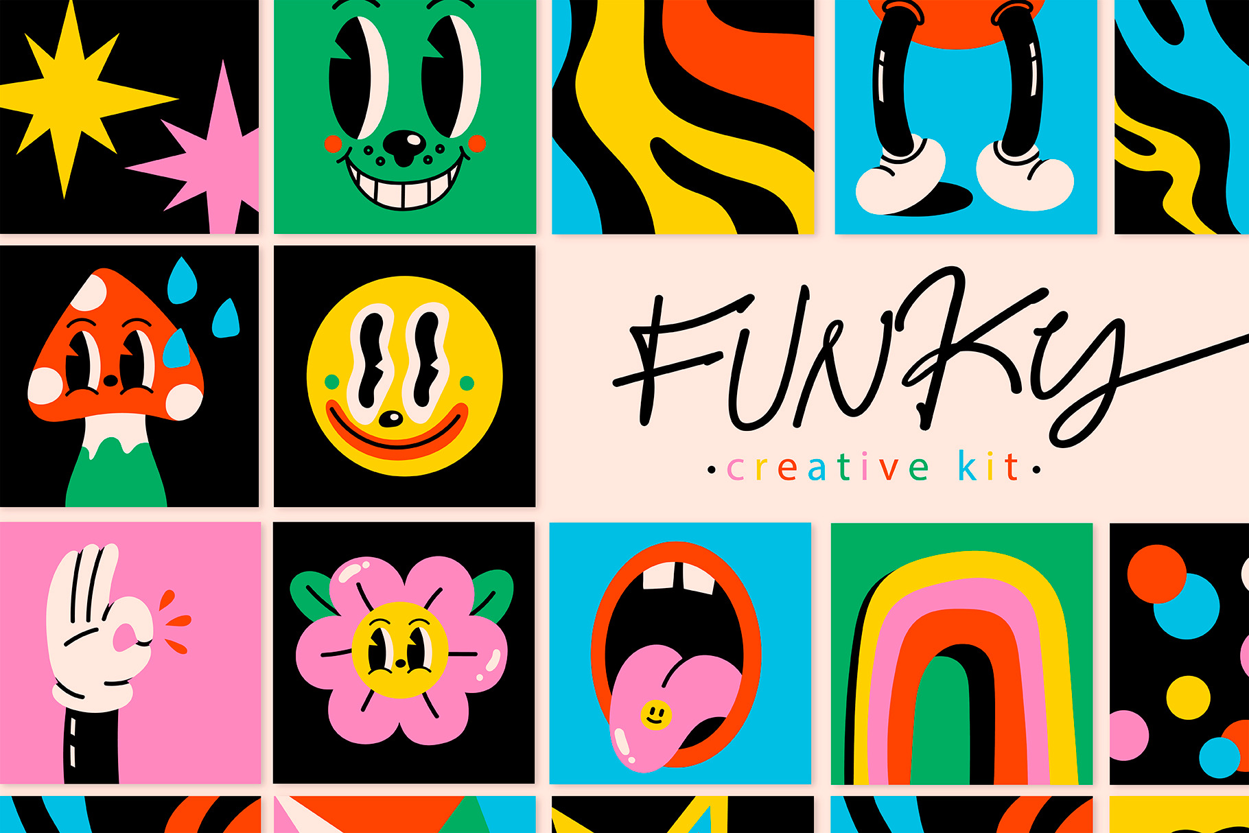 FUNKY creative kit, a Decorative Illustration by Twisted Tail