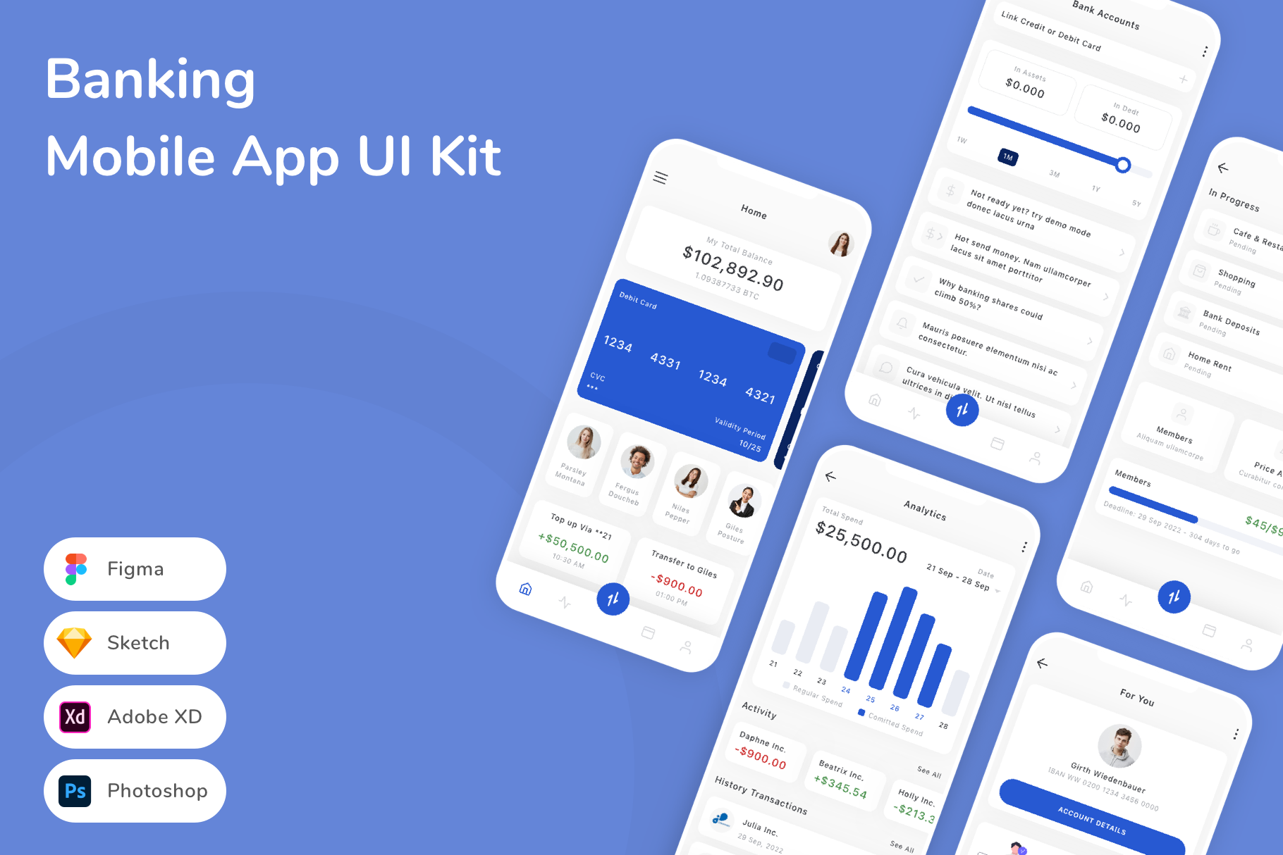 Banking Mobile App UI Kit, an UI Kit Template by Betush
