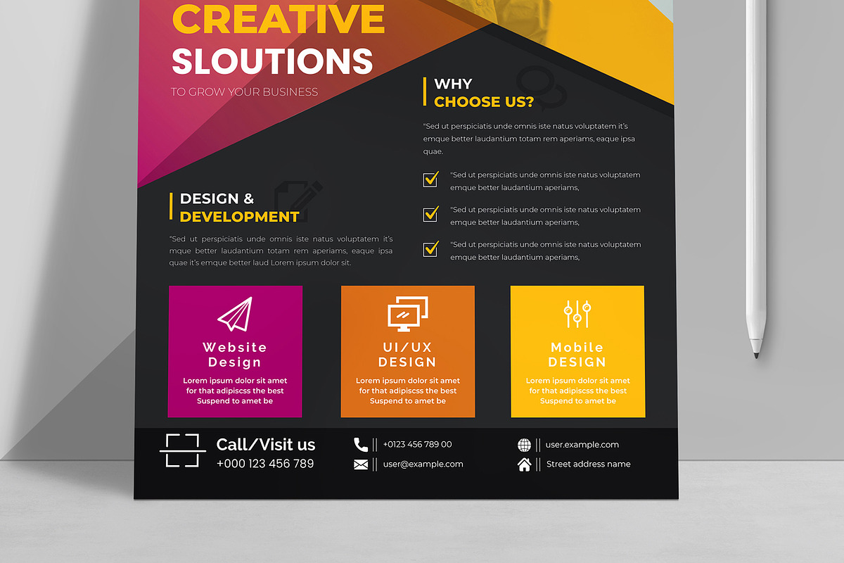Corporate Flyer Layout with Graphic | Creative Market