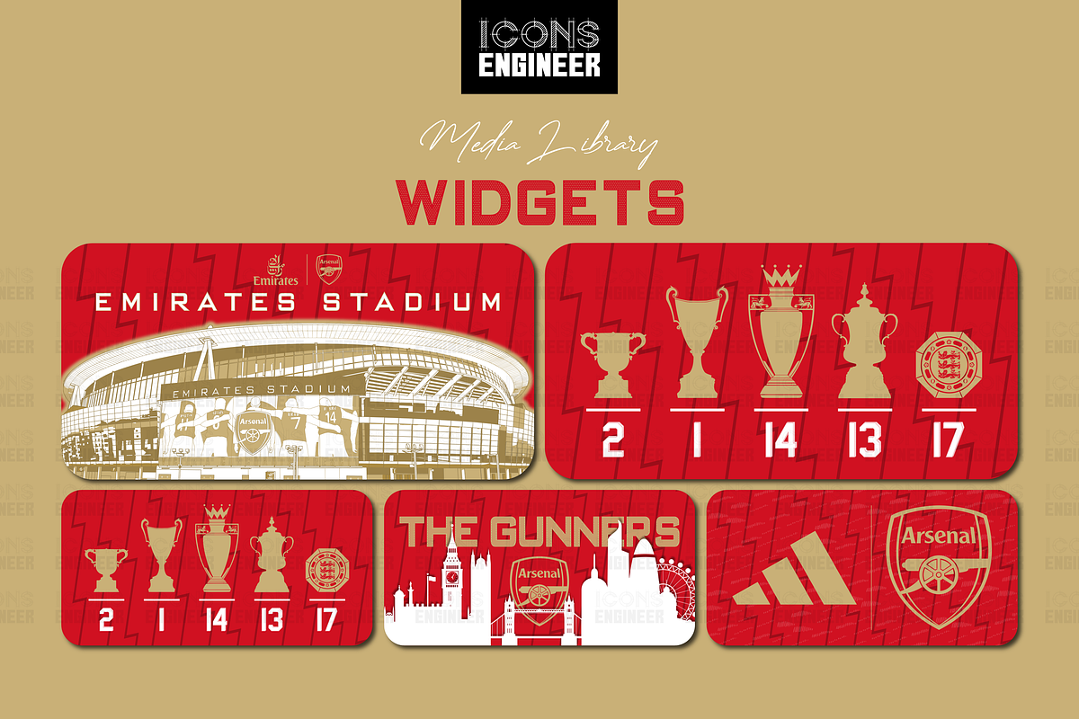 Arsenal 23/24 Theme Pack | Home Kit, an Icon by IconsEngineer