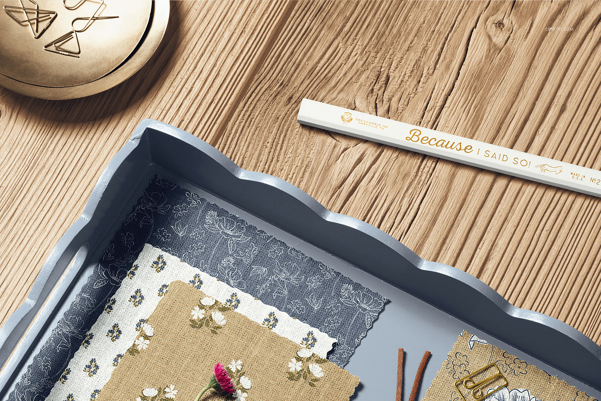 Flat Lay Material Board Mockup, a Merchandise Mockup by creatsy5