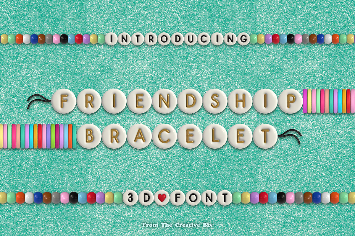 Friendship Bracelet 3D Bitmap Font, a Sans Serif Font by The Creative Bix