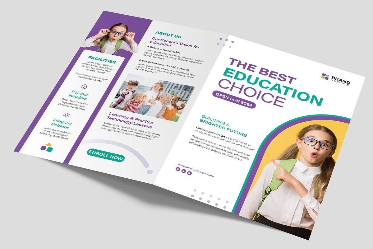 School Education Bifold Brochure, a Brochure Template by BrandPacks
