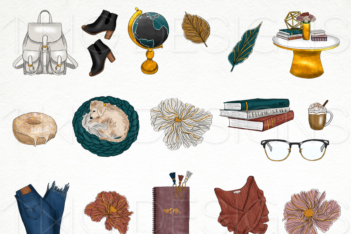 Fashion Girl Fall Reading Clip Art, an Education Illustration by TWG ...