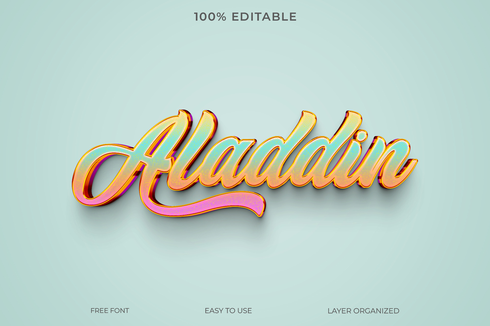 Aladdin 3d text effect style, a Layer Style Add-On by Imamul001