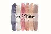 Brush Strokes Clip Art (Rose Gold), an Object Graphic by PeDe Designs