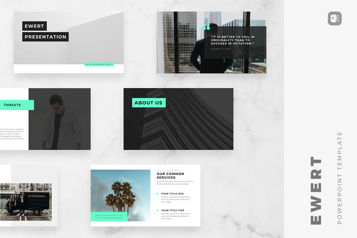Ewert Minimal PowerPoint Template, a Presentation Template by slidequest