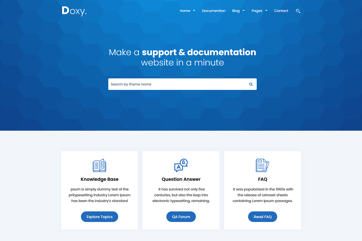 Doxy - Docs, Support WordPress Theme, a WordPress Template by Themeix