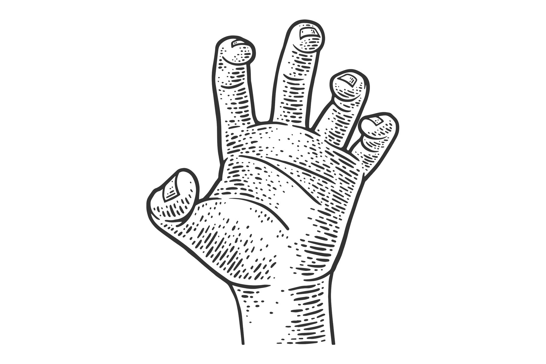 grasping hand sketch vector, an Object Illustration by AlexArt
