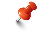 Red thumb tack mockup. Realistic, an Object Graphic by Vectorbuum