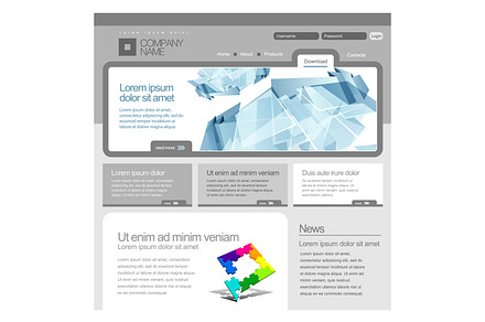 Gray Website Template, a Templates & Theme by Sunny