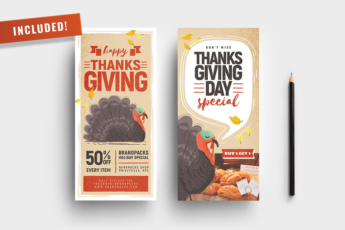 Thanksgiving Flyer / Poster Bundle, a Flyer Template by BrandPacks