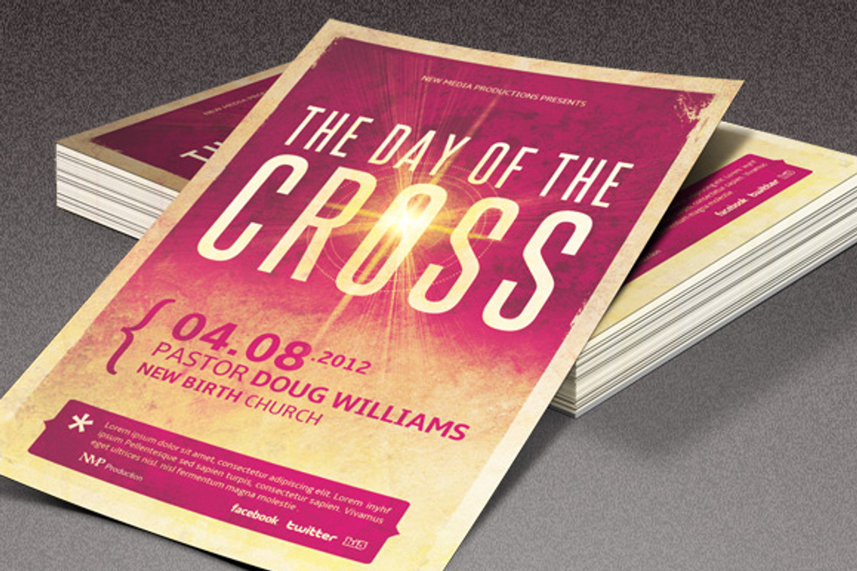 Day of The Cross Church Flyer, a Flyer Template by loswl