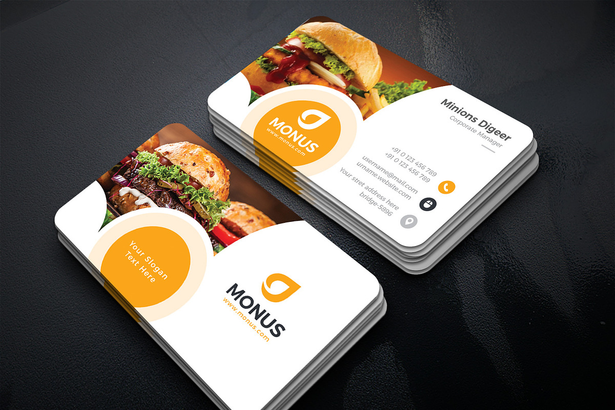 Fast Food Business Card, a Business Card Template by GenerousArt