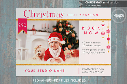 Christmas Mini Session Template | Flyer Templates ~ Creative Market