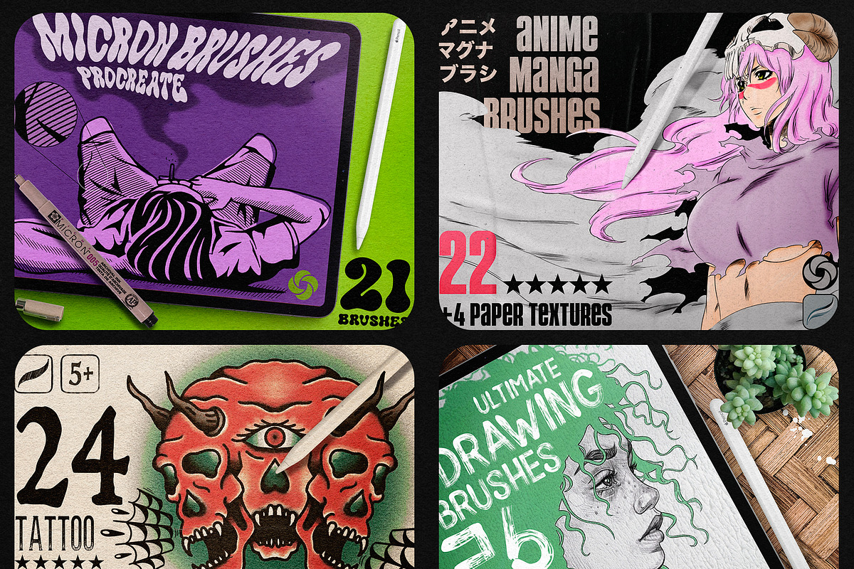 650 Procreate Brushes Mega Bundle, a Brush Add-On by Easy Procreate