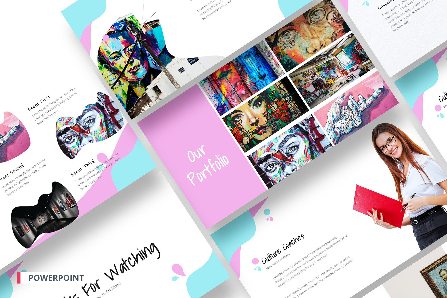 Art Studio Powerpoint Template, a Presentation Template by temphall