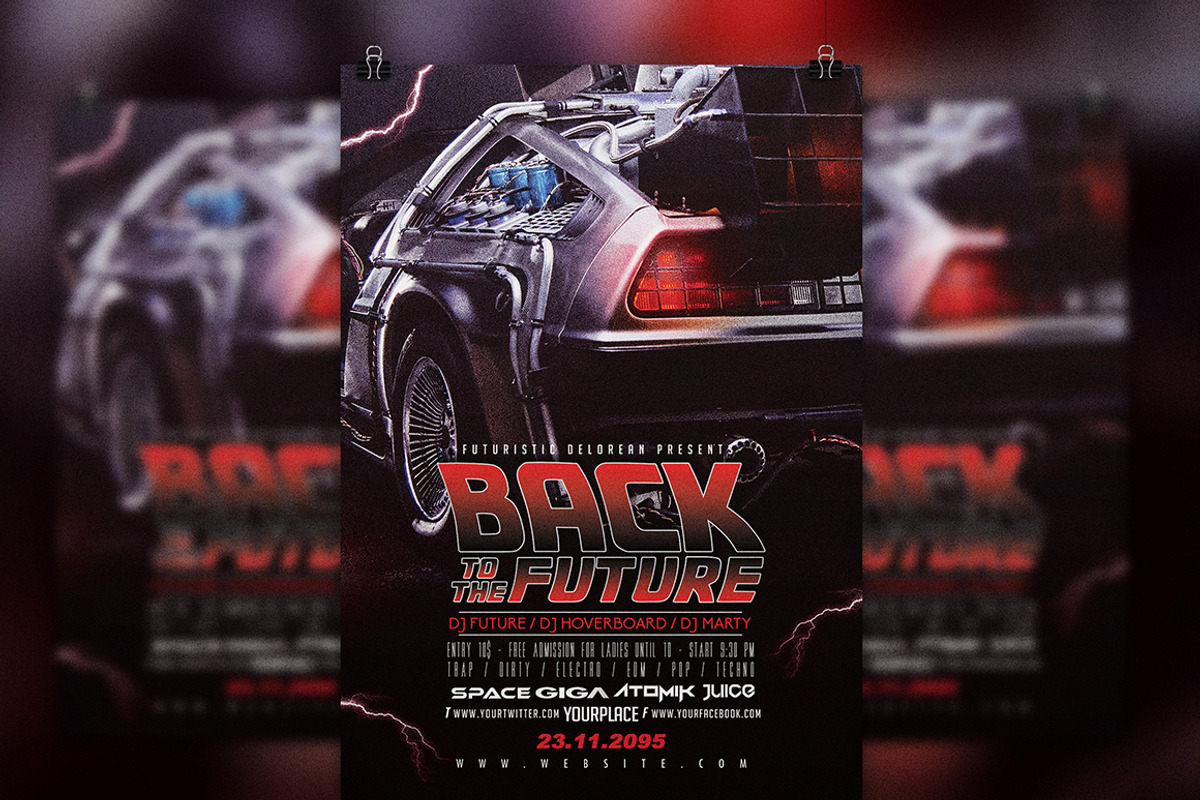 Back to the Future | 6in1 Flyer, a Flyer Template by GIGA-TEMPLATE