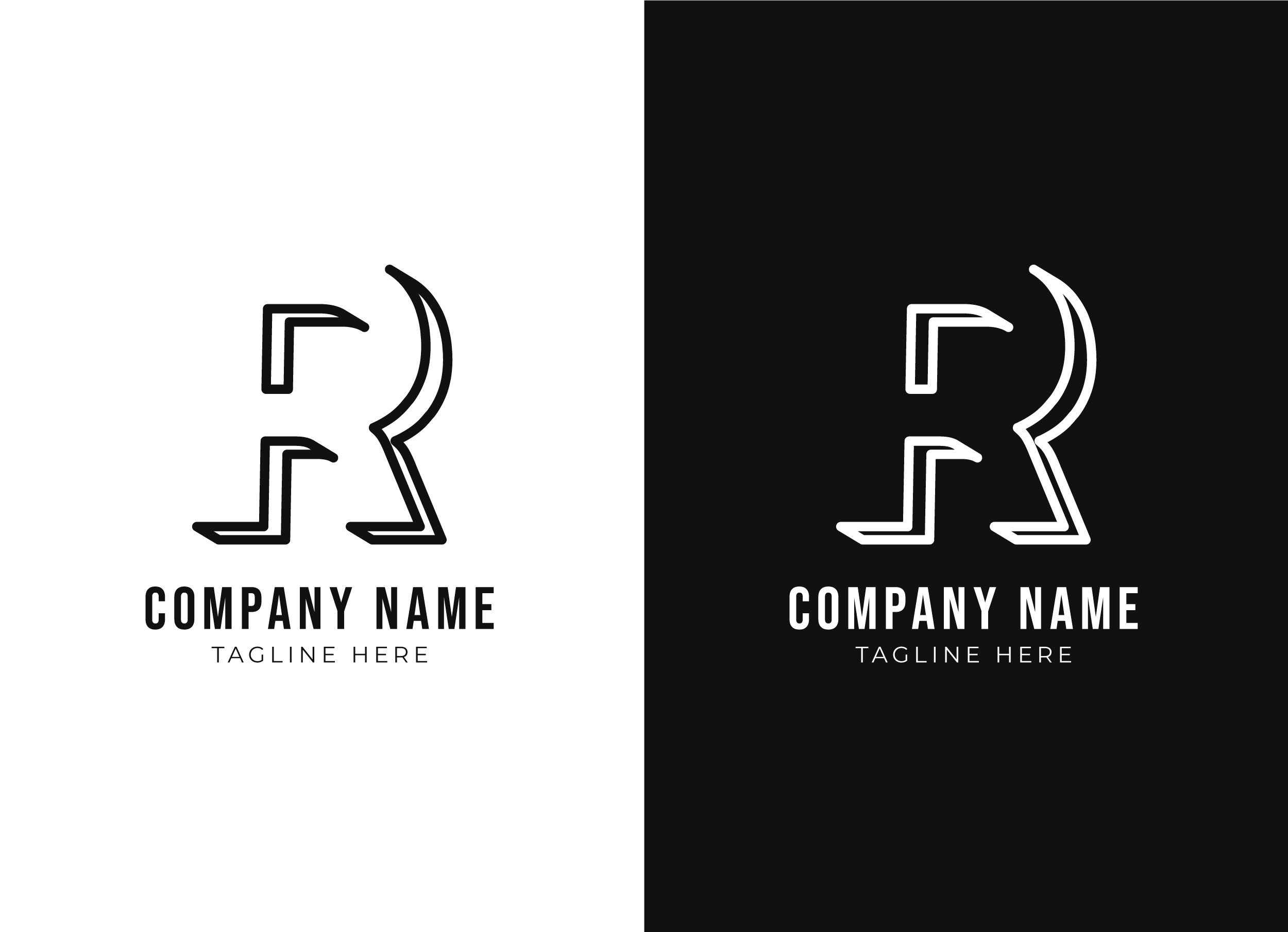 Letter r logo design template