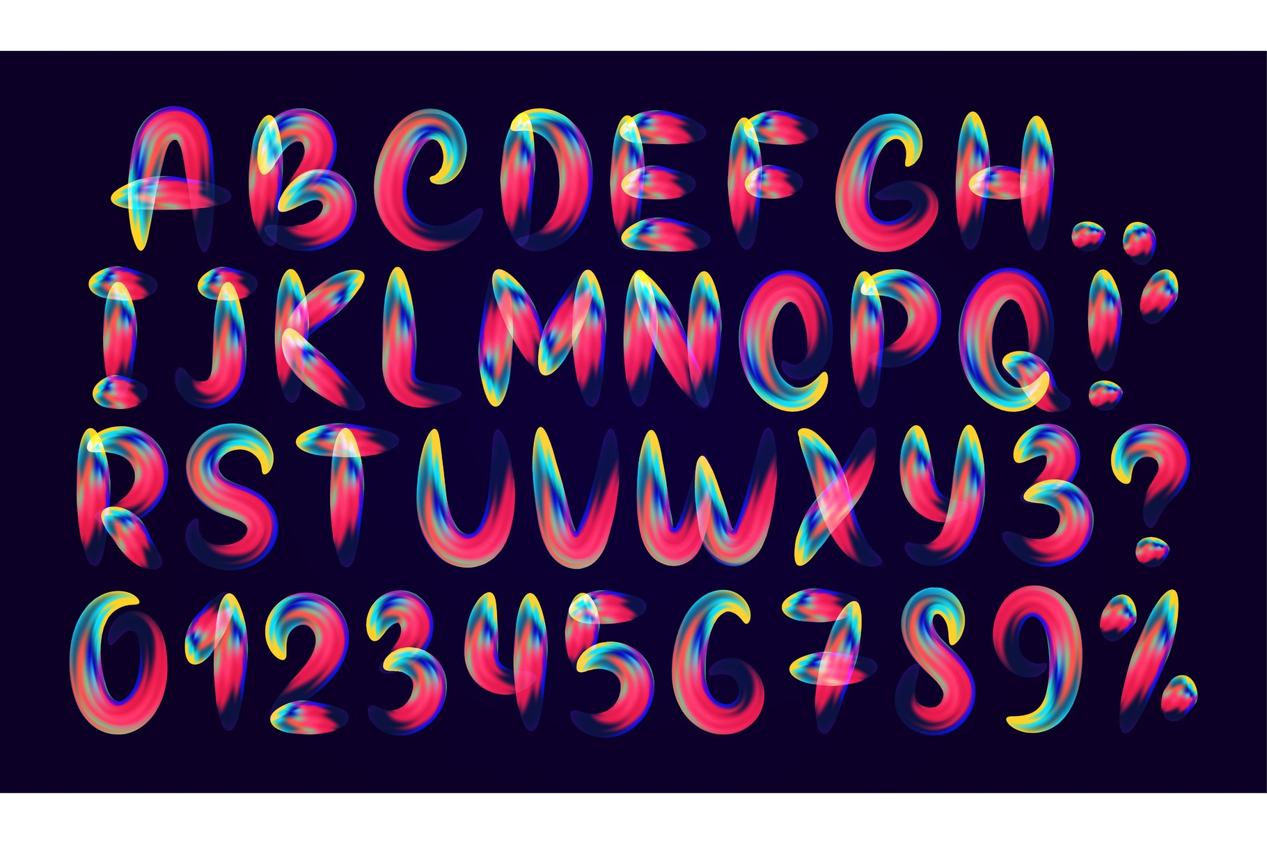 Fluid colored letter. Alphabet font of melting liquid., a Decorative ...