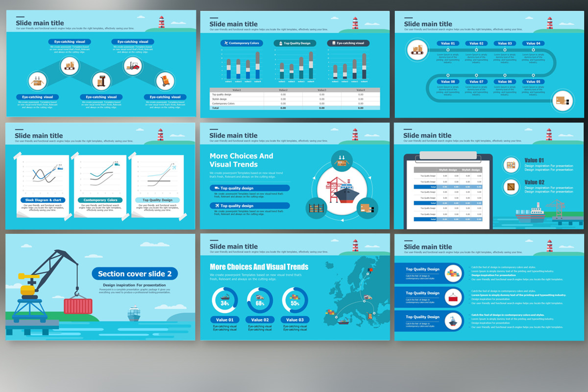Transportation PowerPoint Template, a Presentation Template by GoodPello