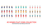 45 Women Icons collection | People Illustrations ~ Creative Market