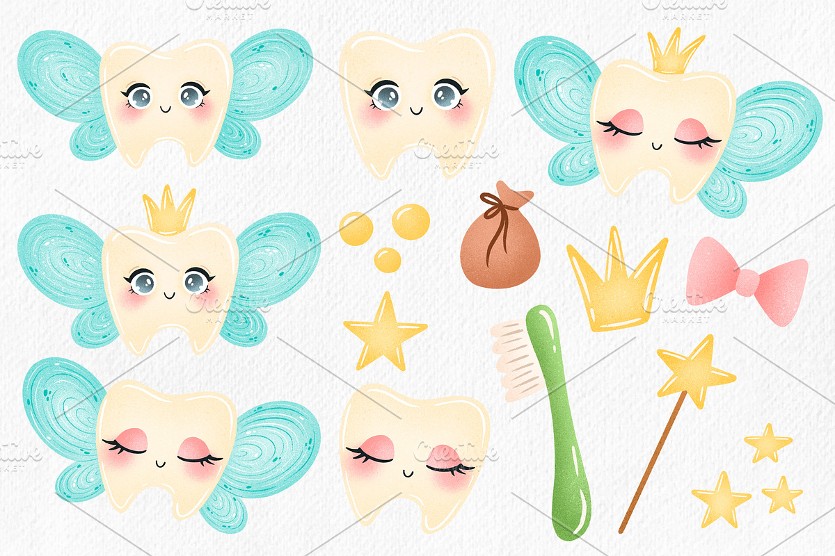 Tooth Fairy Clipart, an Illustration by BonbonnyDesigns