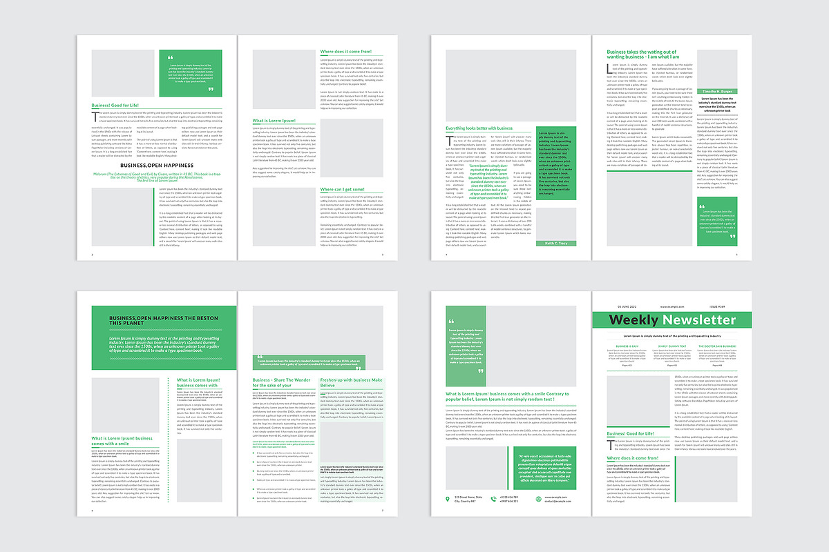 Weekly Newsletter Template, a Stationery Template by Amit Debnath