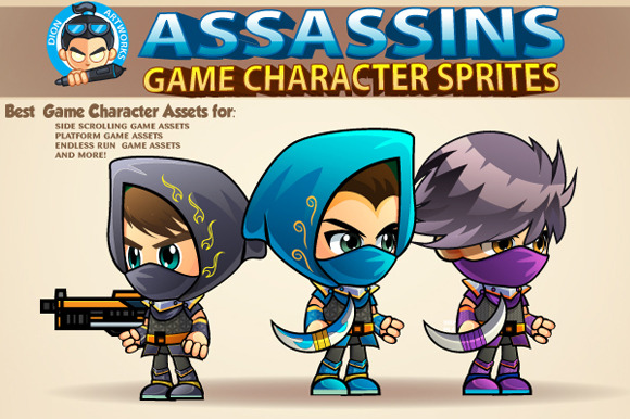 Assasins Game Character Sprites, an Illustration by DionArtworks
