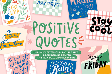 positive sticker pack | Illustrations ~ Creative Market