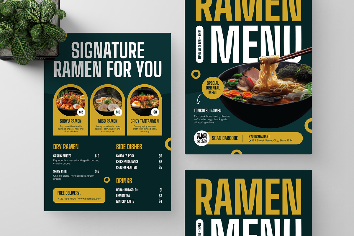 Ramen Menu, a Flyer Template by Annora Studio