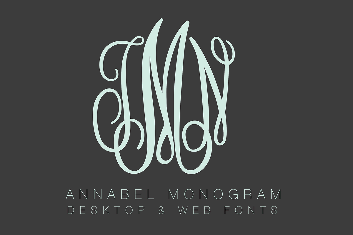 Annabel Monogram Desktop OTF Font, a Script Font by HERRINGTON DESIGN