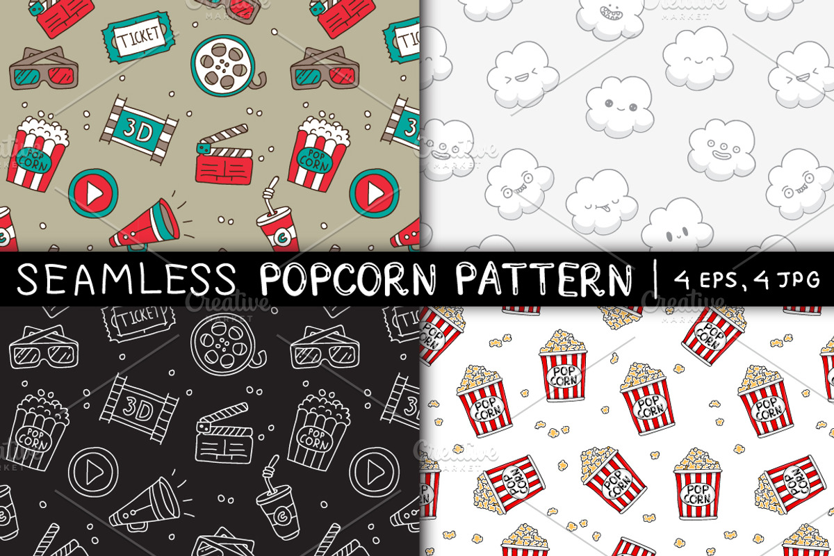 Popcorn Pattern, a Pattern Graphic by chekart