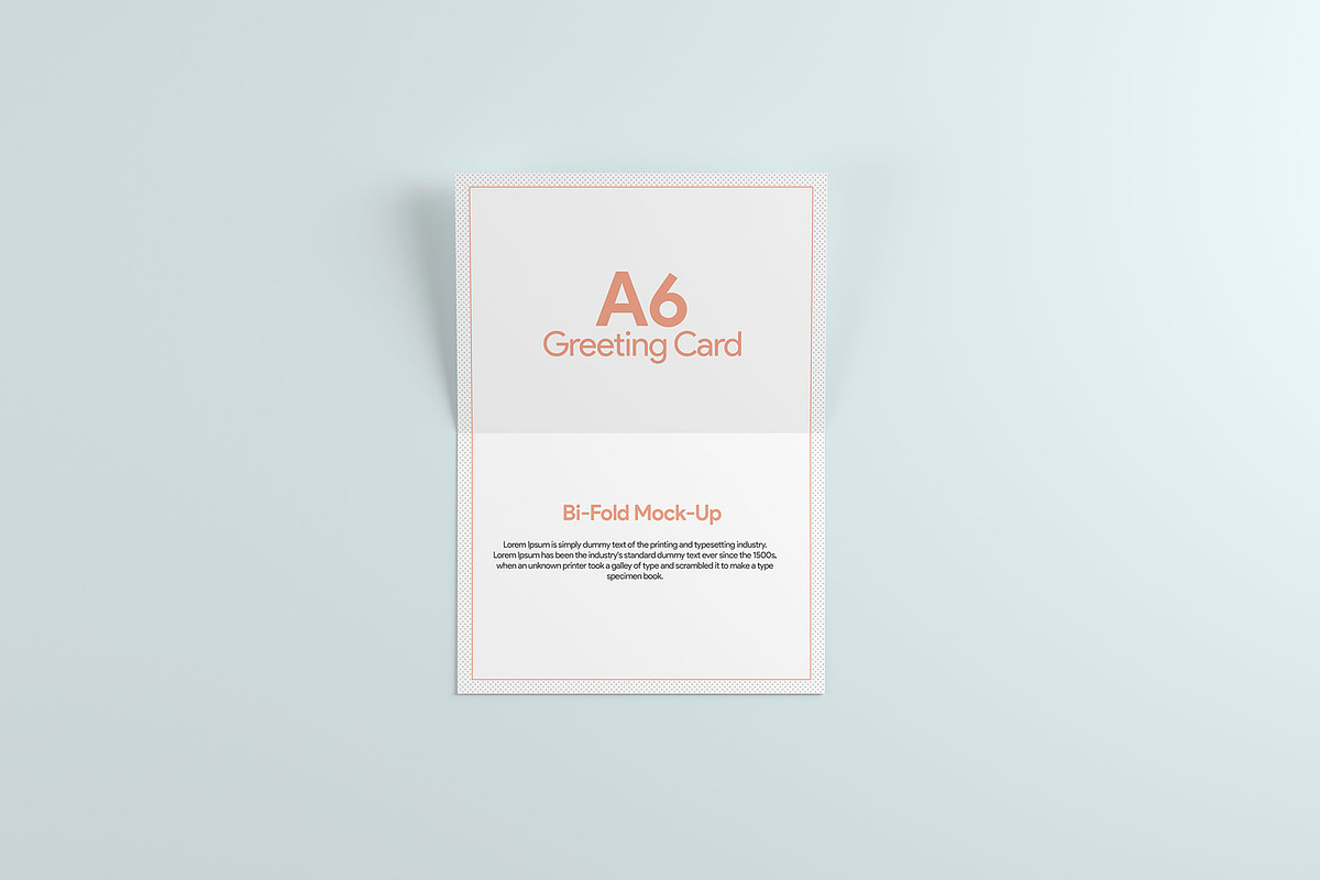 A6 Greeting Card X2 Mockup, a Print Template by AlkStudio