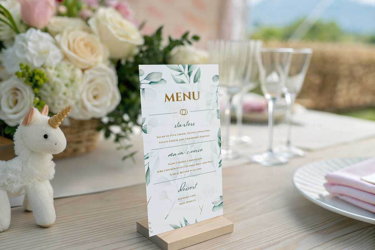 4x8 Menu Card Mockup, a Product Mockup by TatiMockup