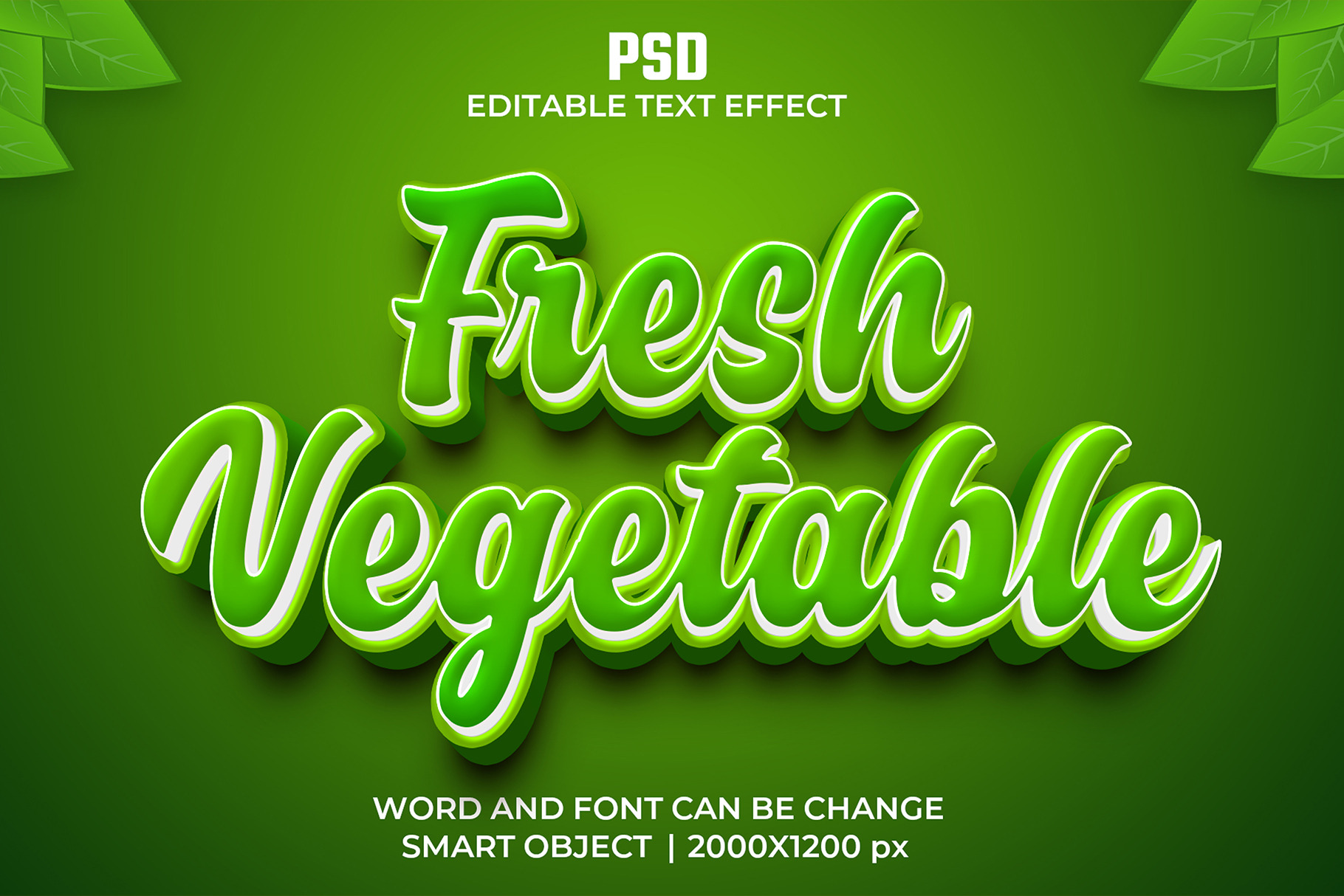 Fresh vegetable 3d Psd Text Effect, a Layer Style Add-On by bdrobin
