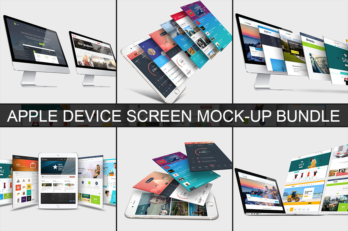 Apple Device Screen Mock-Up Bundle 1, an iPhone Mockup by Graphicsworld125