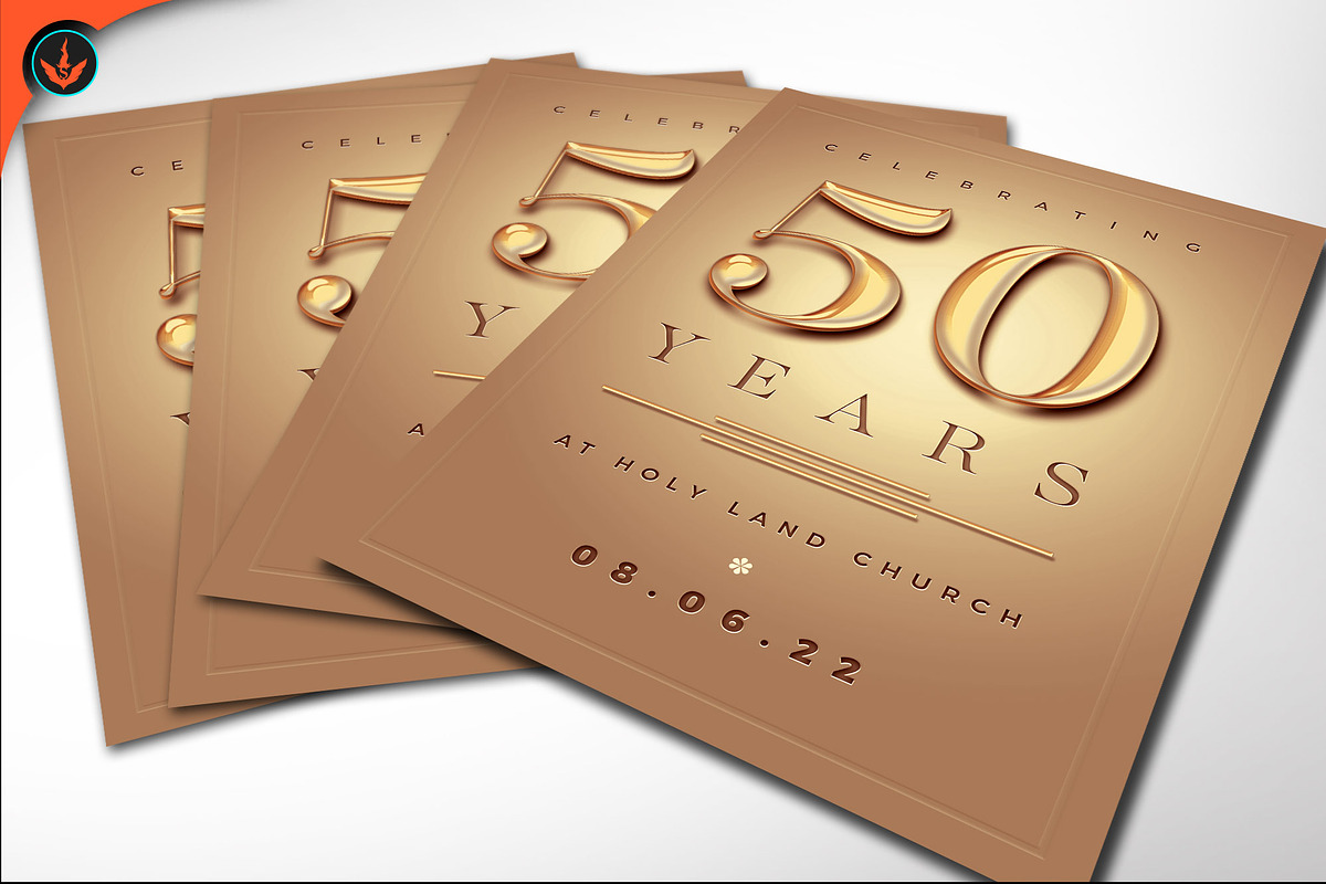 Gold Church Anniversary Flyer, a Flyer Template by SeraphimChris