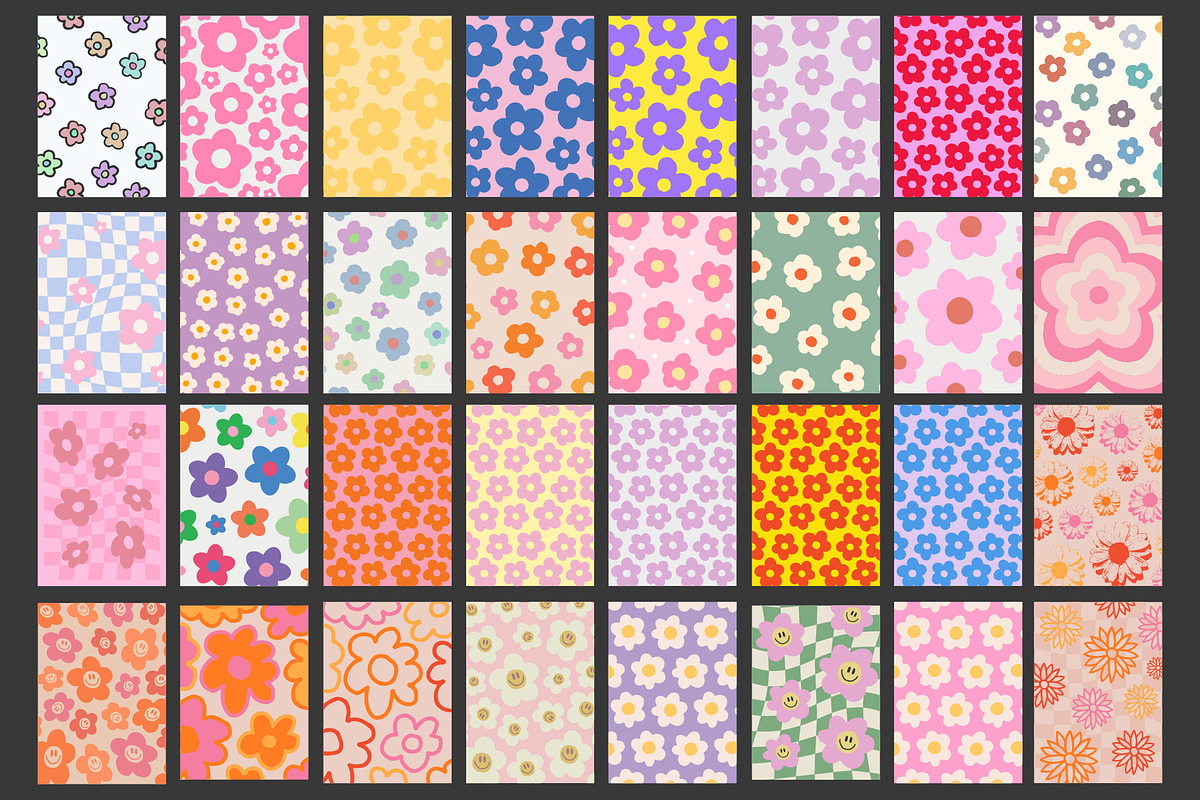 GROOVY PATTERNS. Y2K TEXTURES VECTOR