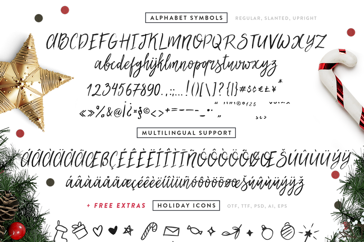My Dear Santa Font + Extras, a Script Font by Ayya Studio