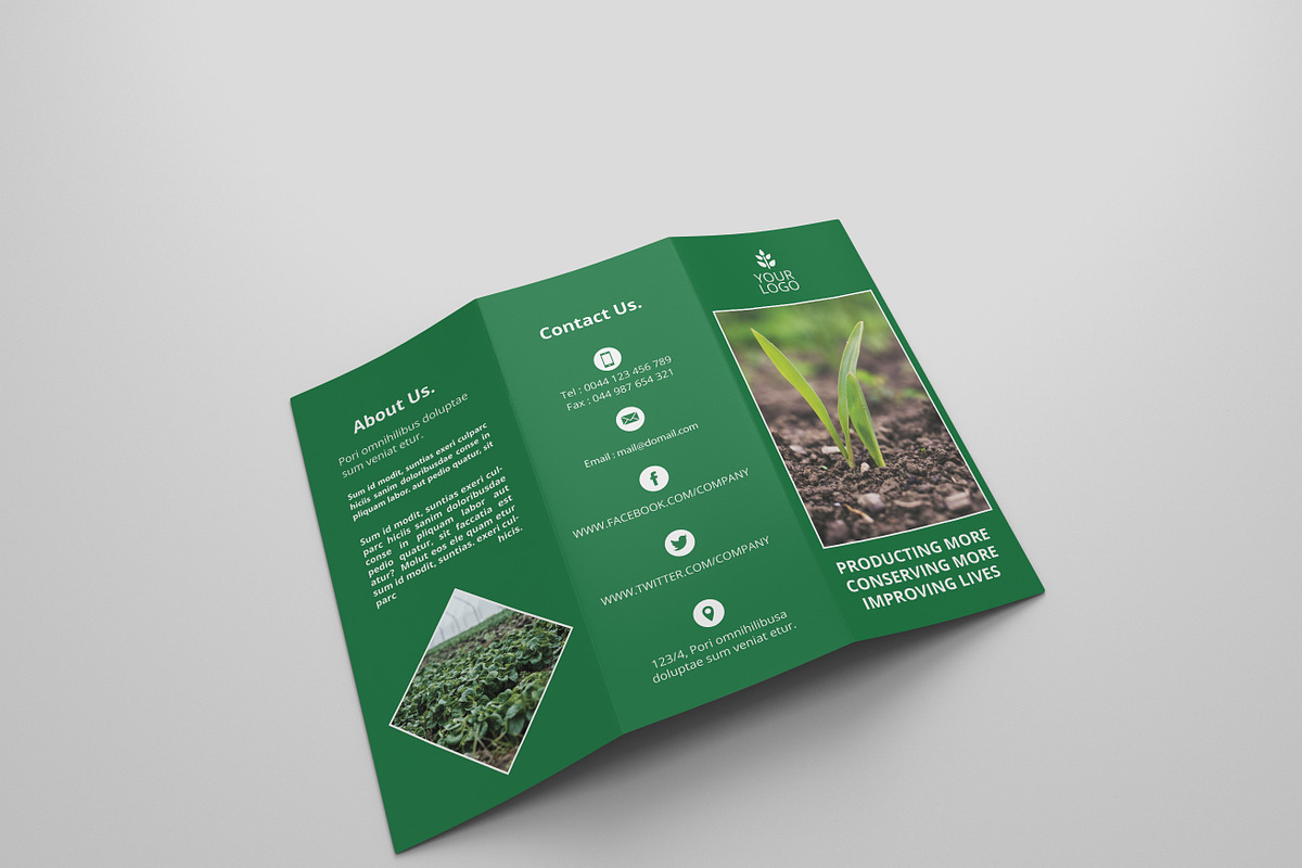 Agriculture Tri-fold Brochures, a Brochure Template by Creatricks