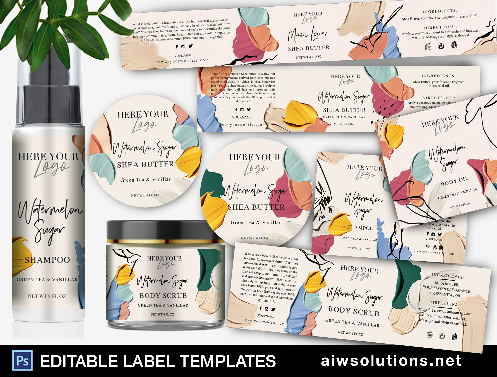 Colorful product label template, a Stationery Template by AIW SOLUTIONS