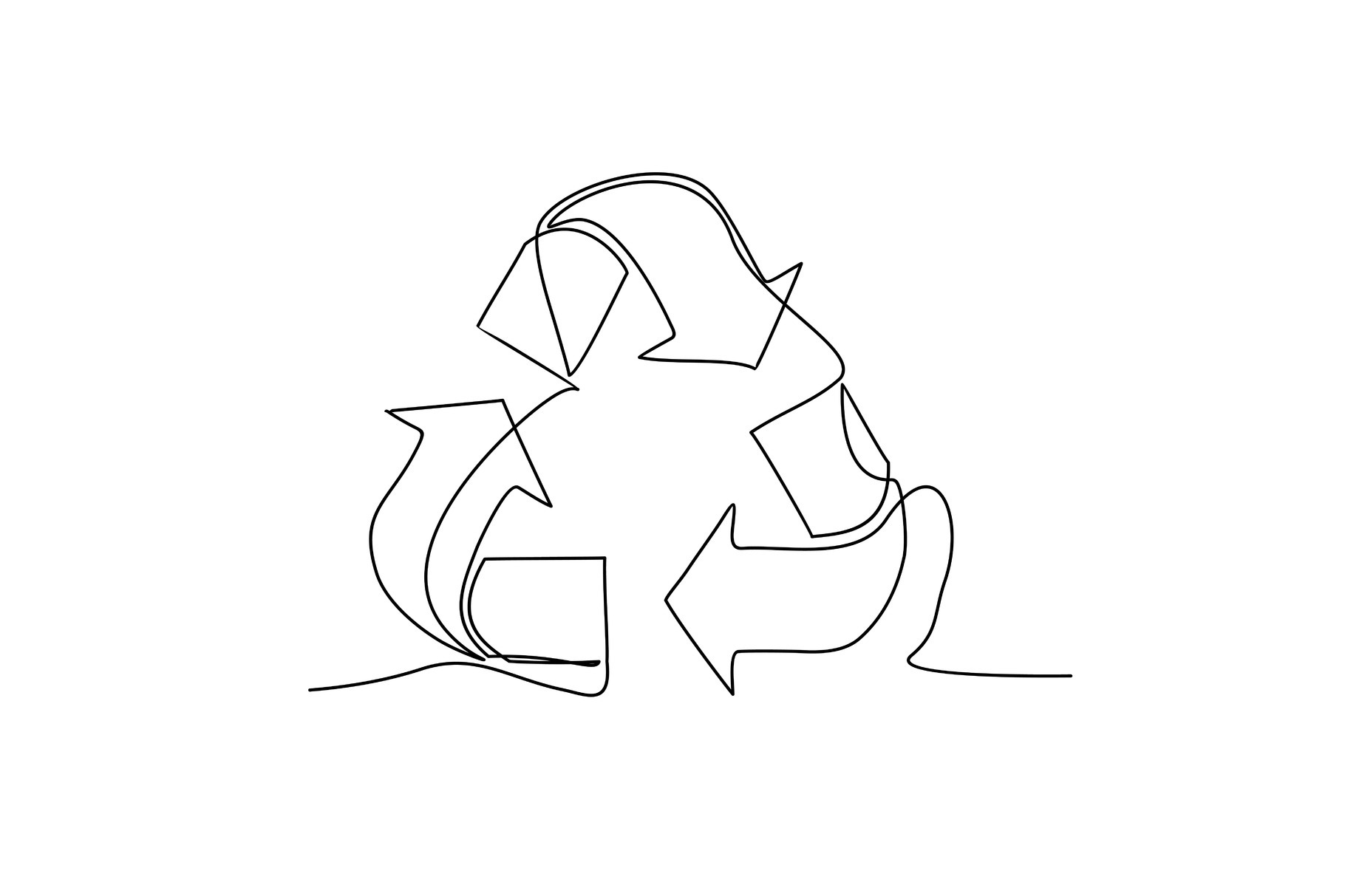 recycle sign one line drawing, a Texture Illustration by Quarta