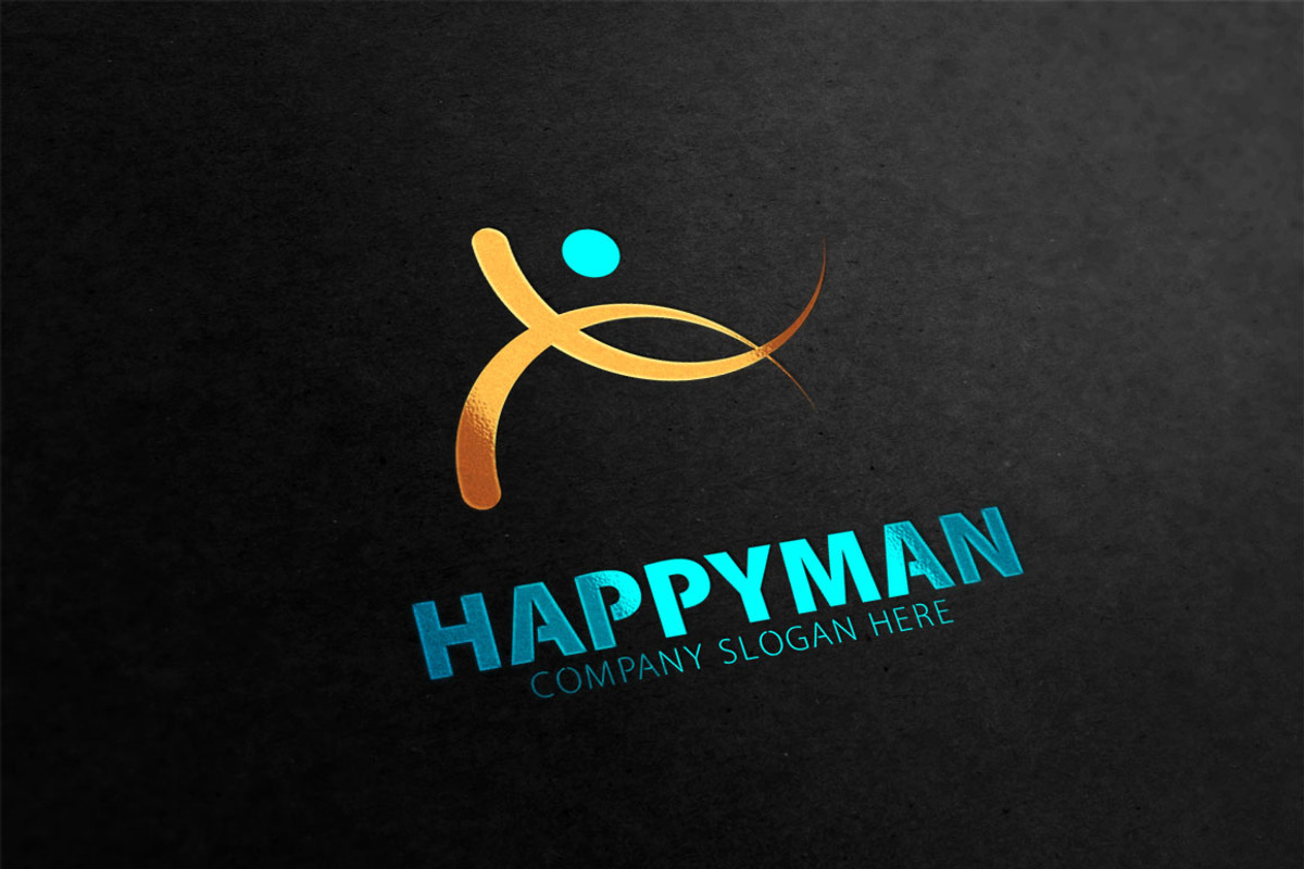 Happy Man Logo, a Branding & Logo Template by essegraphic