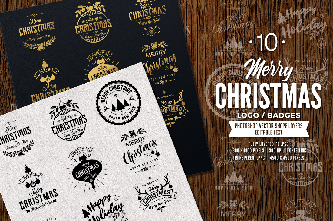 Christmas Logos / Badges / Insignias, a Design Template by DesignWorkz