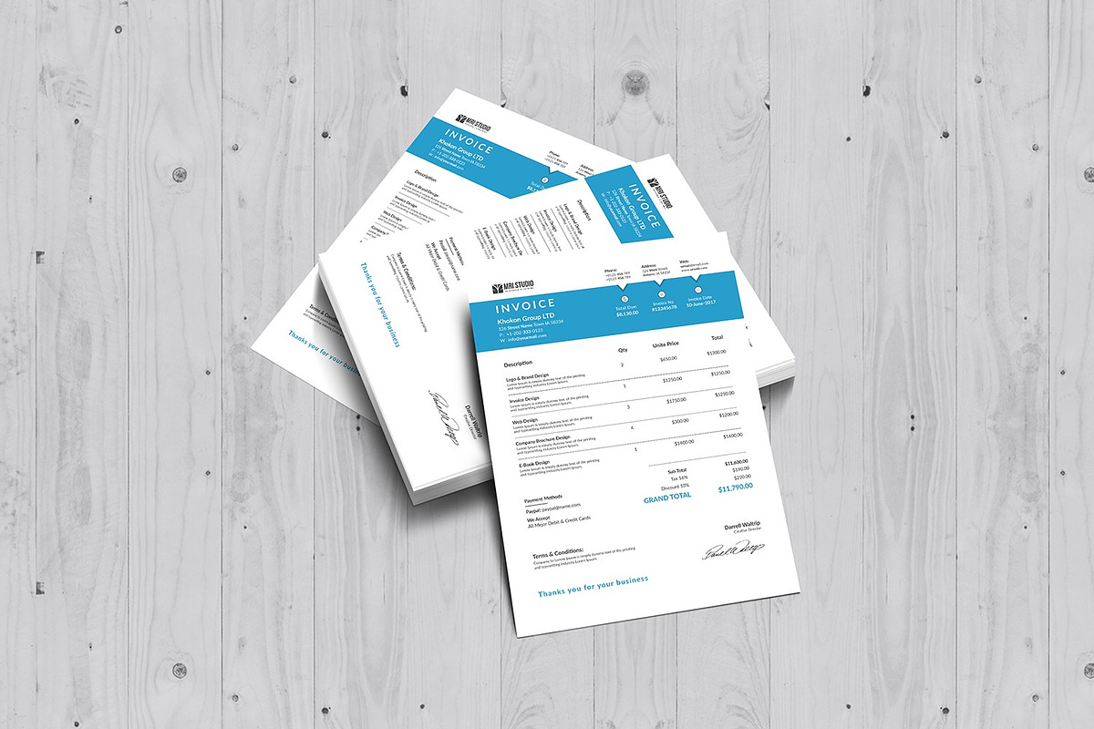 Creative Invoice Template, a Stationery Template by MRI STUDIO