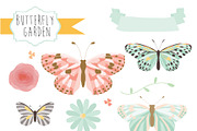 Butterfly Garden Clipart & Vectors, an Illustration by Verdigris Studios