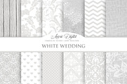 White Wedding Digital Paper, a Pattern Graphic by Avenie Digital