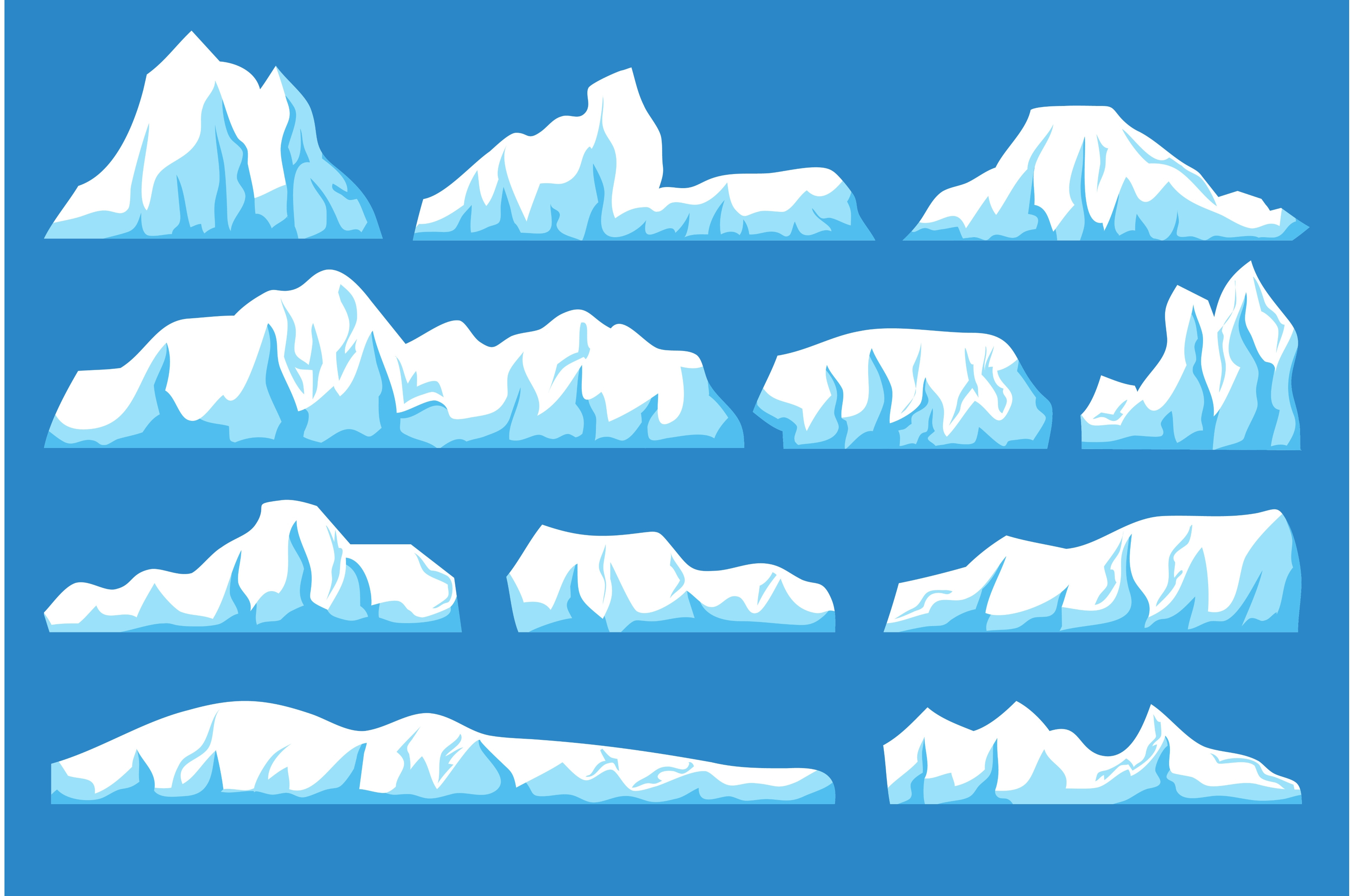 Cartoon floating iceberg vector set, a Background Graphic by Valerie Bodnar